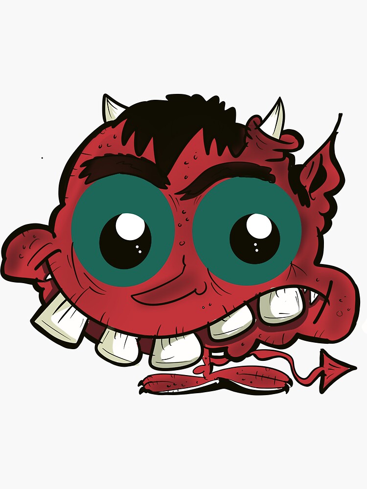 "little devil cartoon" Sticker by toondesigns | Redbubble