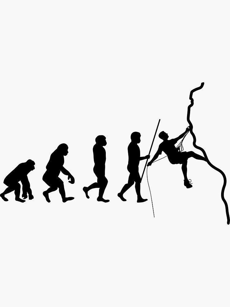 " Climbing Evolution" Sticker by VCTDesign | Redbubble