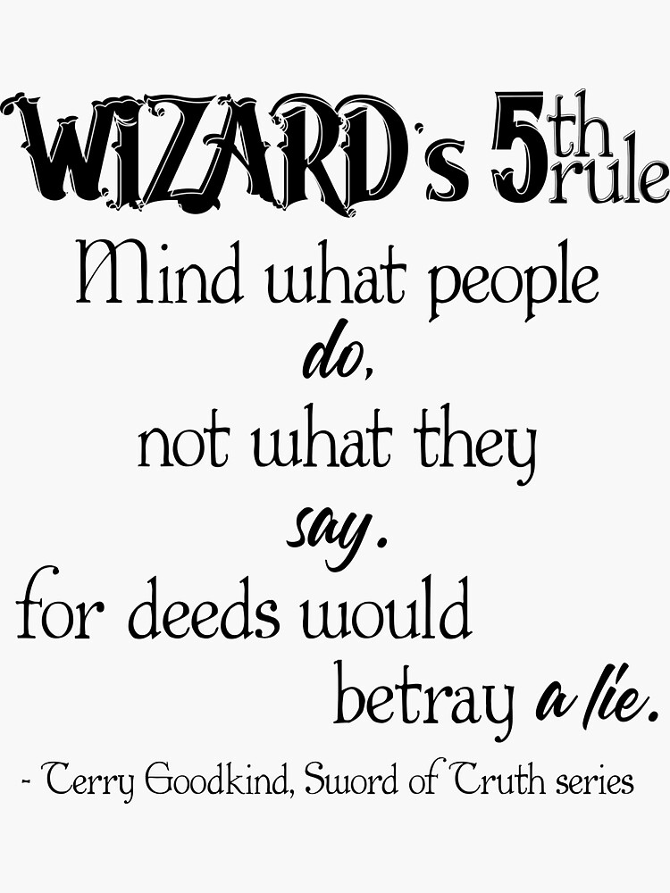 "Wizard's fifth rule" Sticker for Sale by maofdvora | Redbubble