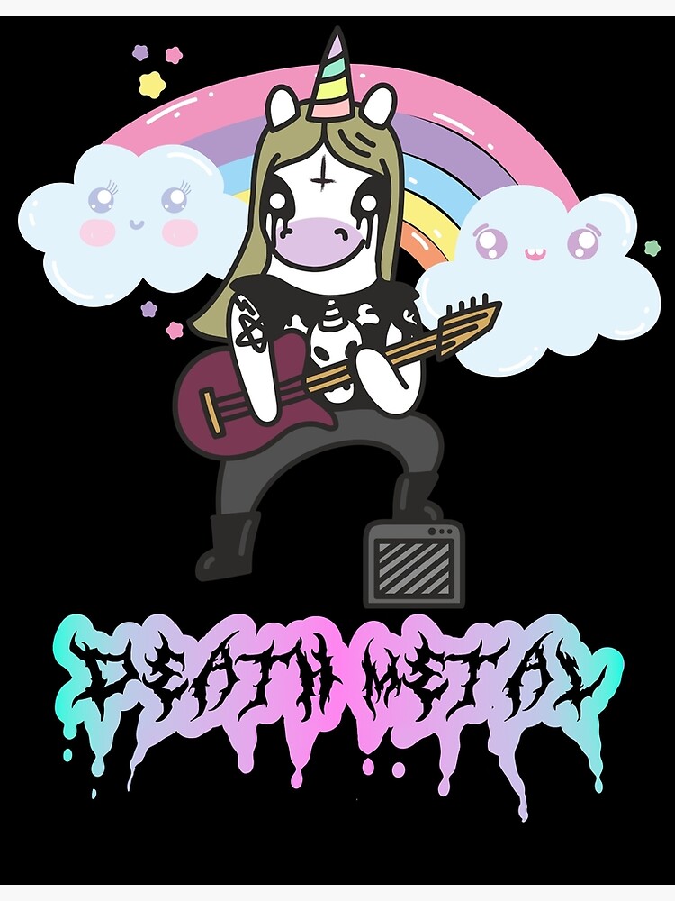 "Death Metal Unicorn Cute Kawaii Pastel Goth Alternative Emo Rainbow ...