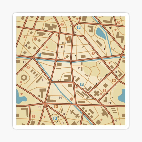 "Traveller Roadways Landmarks City Map" Sticker for Sale by IamTrending ...