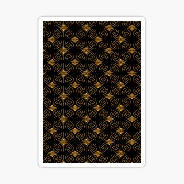 "linear art deco pattern" Sticker for Sale by rysunki-malunki | Redbubble