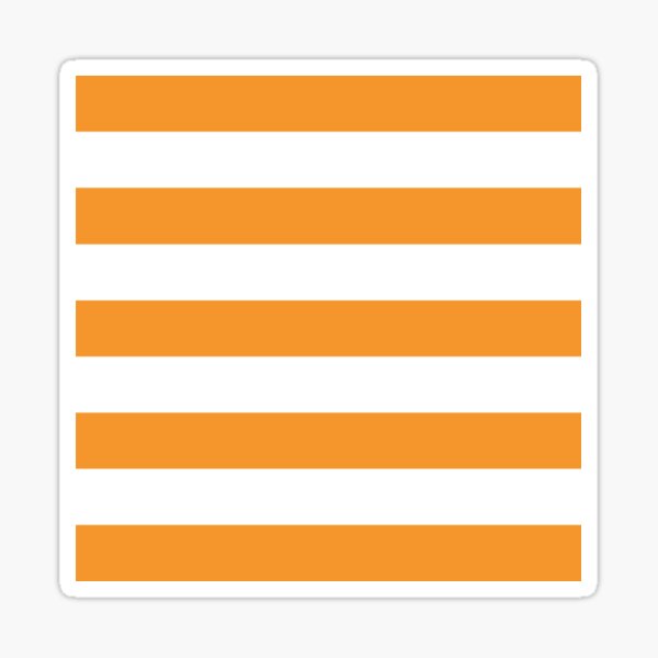 "Medium ORANGE and WHITE Horizontal STRIPES" Sticker by RachelMacht ...