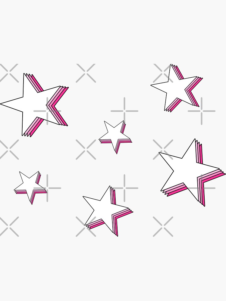 "Aesthetic Pink Layered Stars Pack" Sticker by STAR10008 | Redbubble