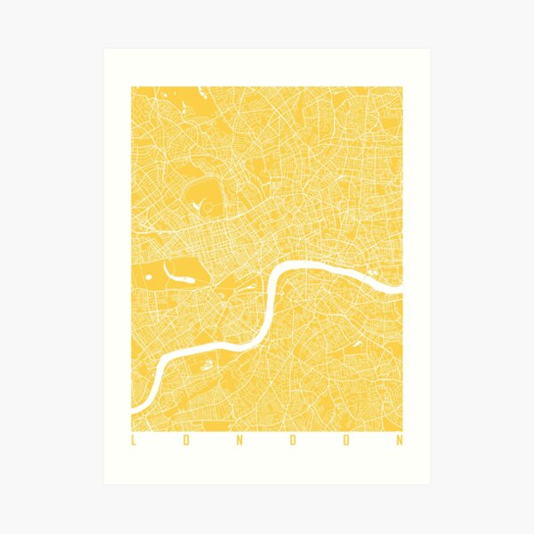 "London map yellow" Art Print for Sale by mapsart | Redbubble