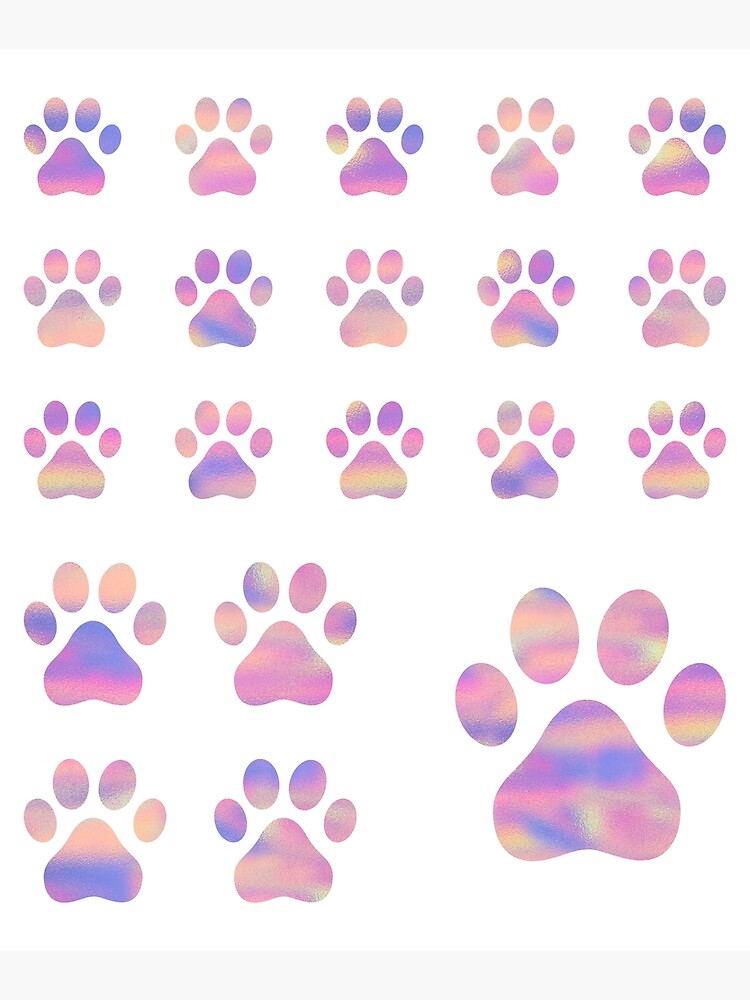 "pastel rainbow holo pets cute paws pack" Poster by summerpositif ...