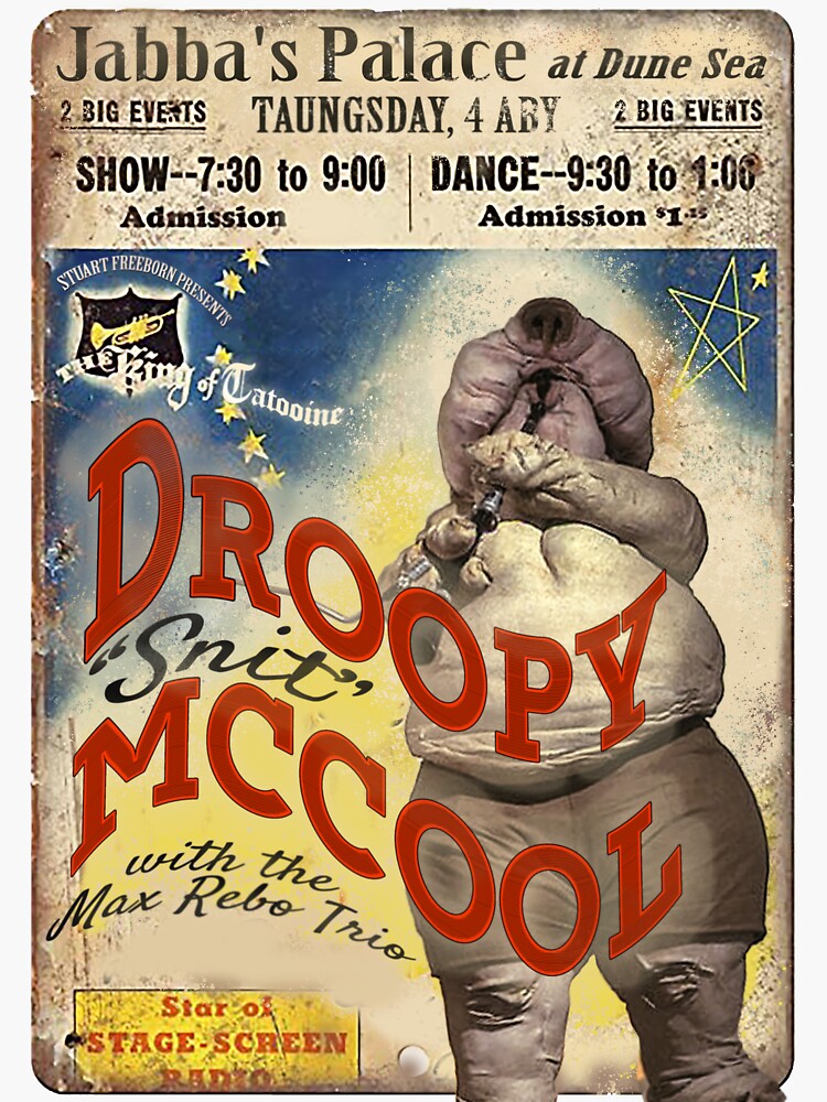 "Vintage Style Fan Art Droopy McCool Concert Poster" Sticker for Sale ...