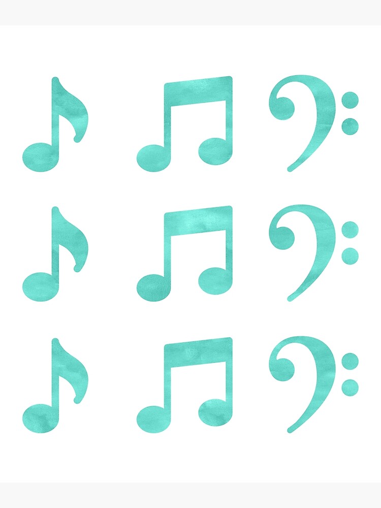 "teal painted music notes musician pack" Poster for Sale by ...
