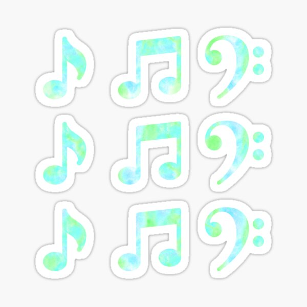 "beach watercolor clef music note pack" Sticker for Sale by ...