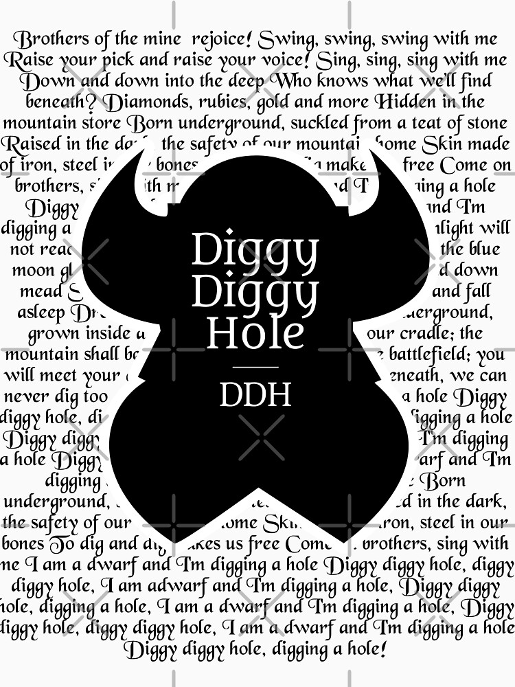 "Diggy Diggy Lyrics " T-shirt for Sale by ac100ac | Redbubble | diggy ...