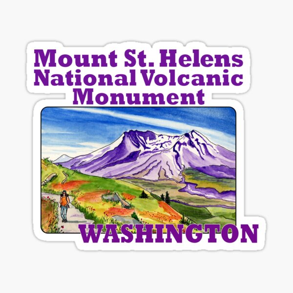 "Mount St. Helens National Volcanic Monument, Washington" Sticker for ...