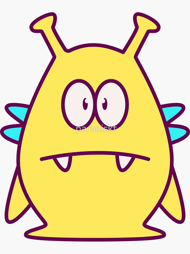 "Yellow Cute Monster Character" Sticker for Sale by paradiskt | Redbubble