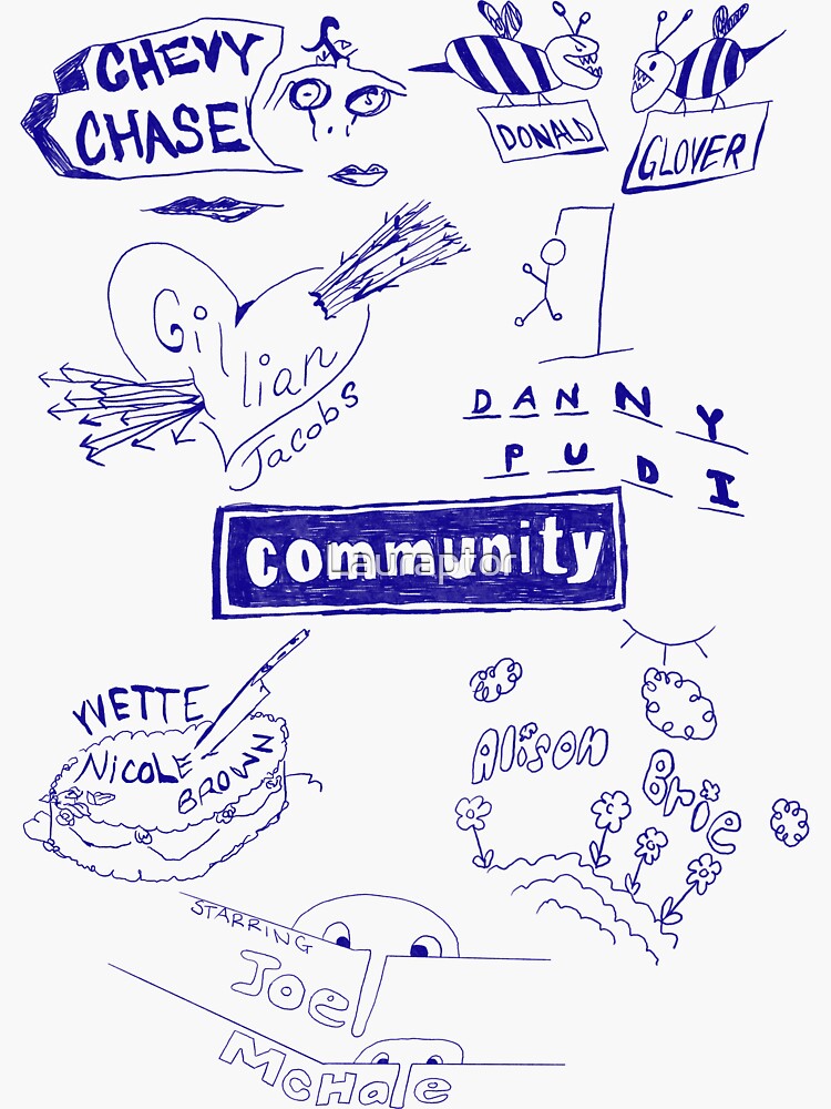 "Community" Sticker for Sale by Lauraptor | Redbubble
