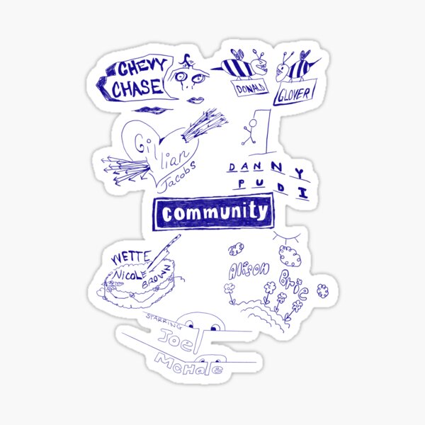 "Community" Sticker for Sale by Lauraptor | Redbubble