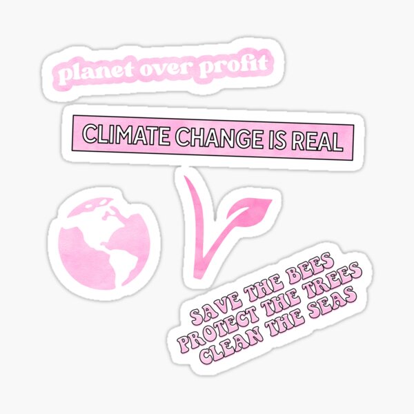 "pink watercolor planet over profit vegan pack" Sticker by ...