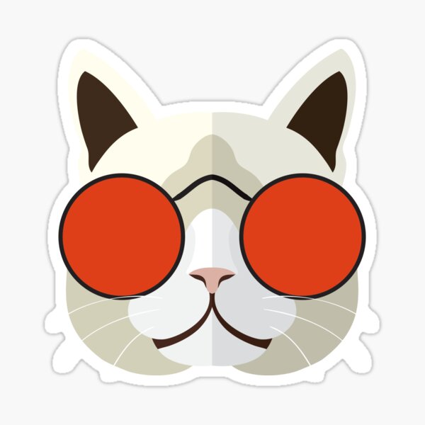 "Cat Puke - Cat head Style" Sticker for Sale by itsyahya | Redbubble