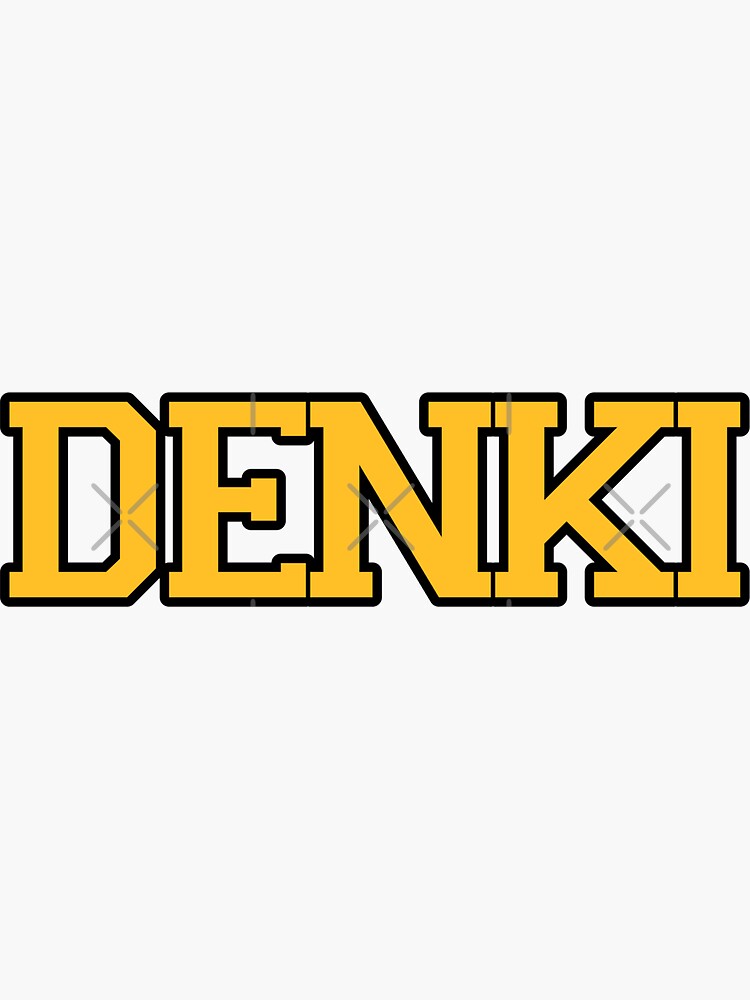"Denki Varsity Style Letters" Sticker for Sale by ale-rose | Redbubble