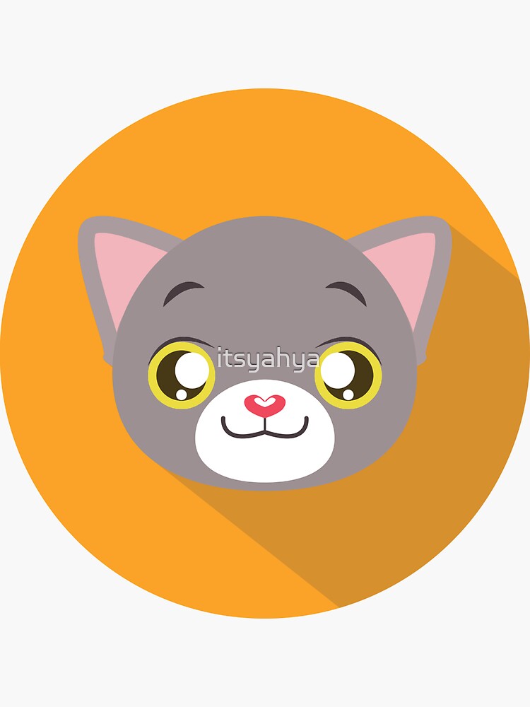 "Cat Puke - Cat head Style" Sticker for Sale by itsyahya | Redbubble