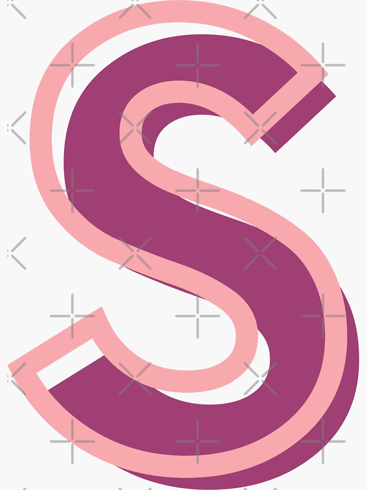 "Letter S pink" Sticker by JuliusAgen | Redbubble