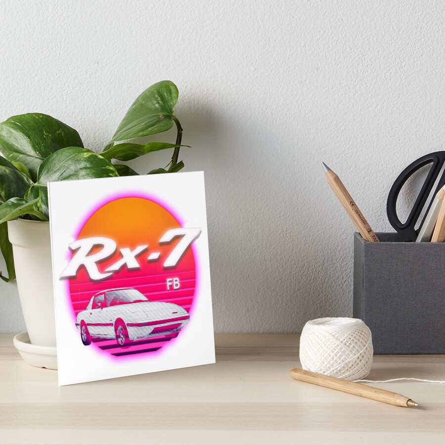 "Mazda RX-7 FB Outrun Emblem" Art Board Print for Sale by lithoman2 ...
