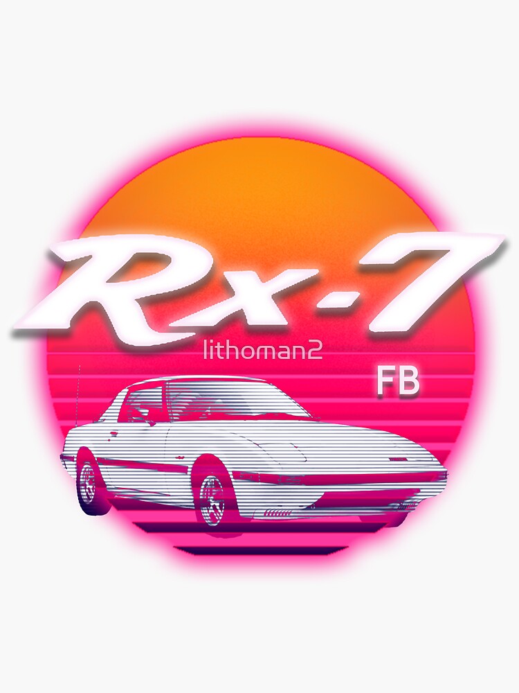 "Mazda RX-7 FB Outrun Emblem" Sticker for Sale by lithoman2 | Redbubble