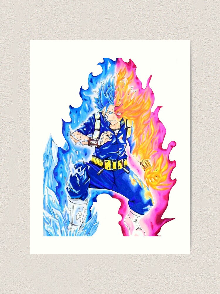 "Todoroki half ssj rose half ssj blue" Art Print for Sale by Pintsew180 ...