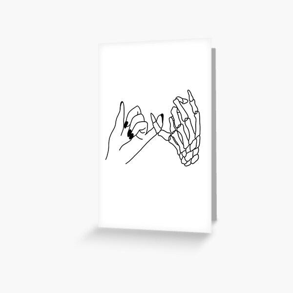 "Human hand and skeleton hand pinky promise" Greeting Card for Sale by ...