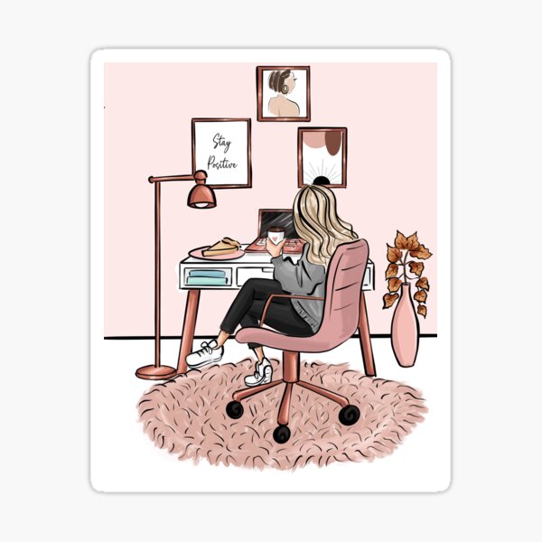 "Girl in office, office girl" Sticker by reyniramirezfi | Redbubble