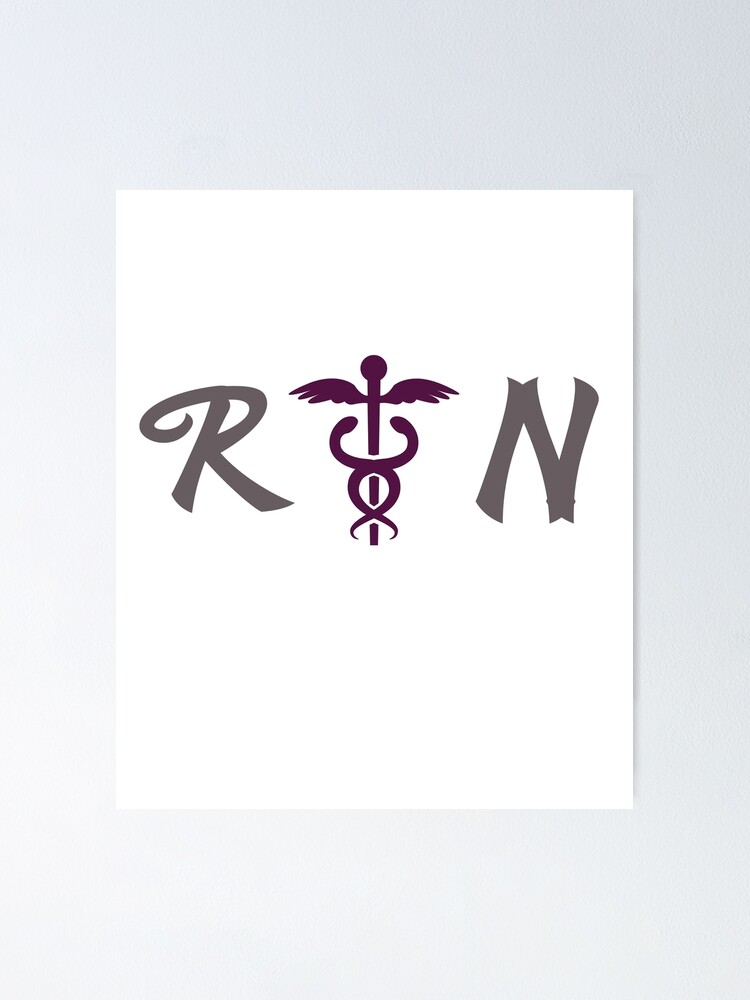 "RN grey and Purple Cursive Lettering " Poster for Sale by sfemilycall ...