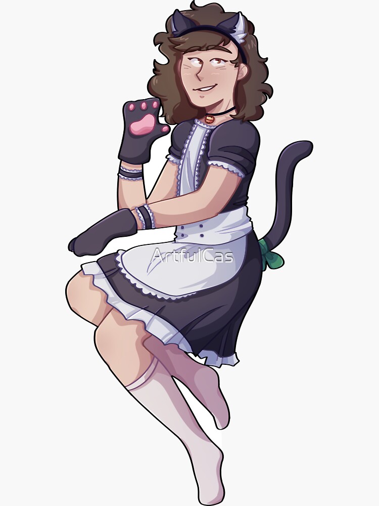 "Catboy Maid" Sticker by ArtfulCas | Redbubble