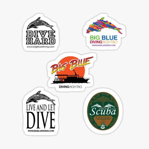 "Big Blue Diving sticker and magnet pack " Sticker for Sale by ...