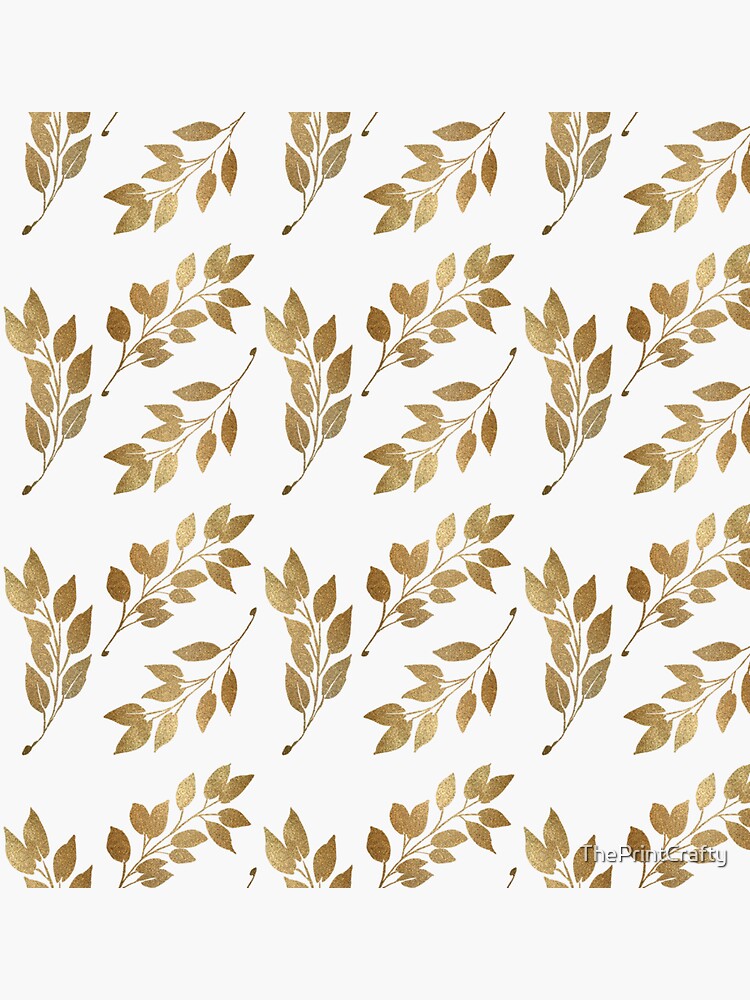 "Gold Leaves Pattern vcso " Sticker by ThePrintCrafty | Redbubble