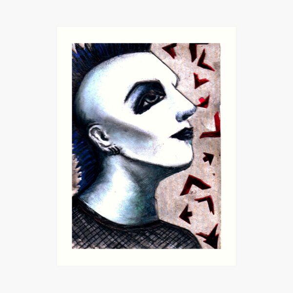 "Punky Glam - Artist Card Original Drawing and Collage" Art Print by ...