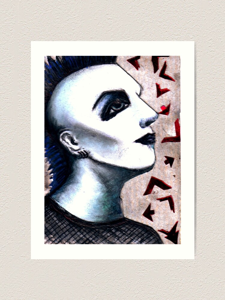 "Punky Glam - Artist Card Original Drawing and Collage" Art Print by ...