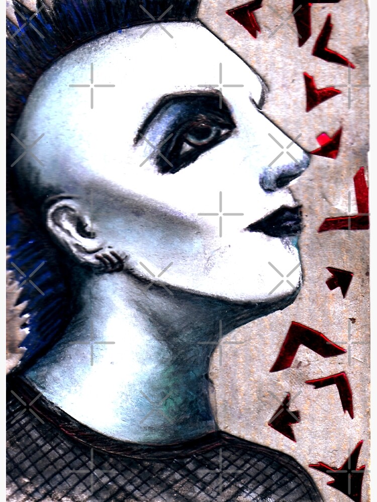 "Punky Glam - Artist Card Original Drawing and Collage" Art Print by ...