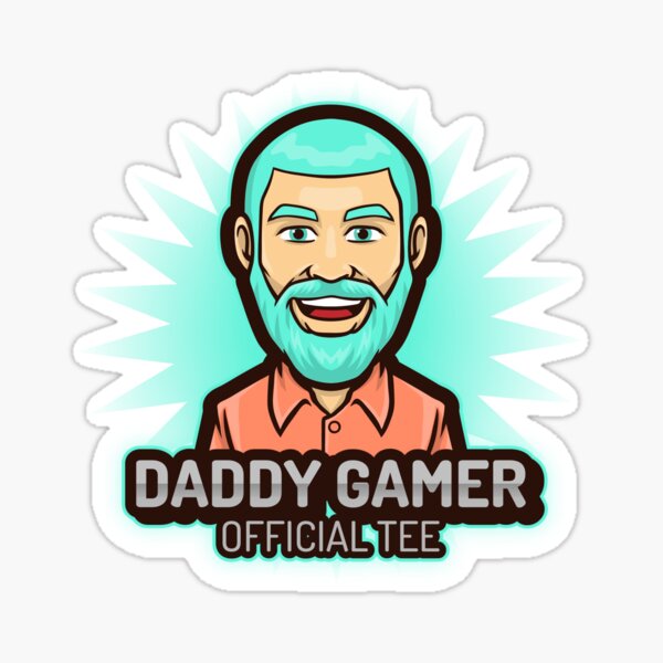 "Daddy Gamer Official Tee" Sticker by Gamo-Tees | Redbubble