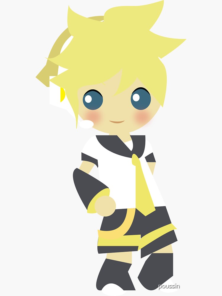 "Chibi Len Kagamine" Sticker for Sale by poussin | Redbubble
