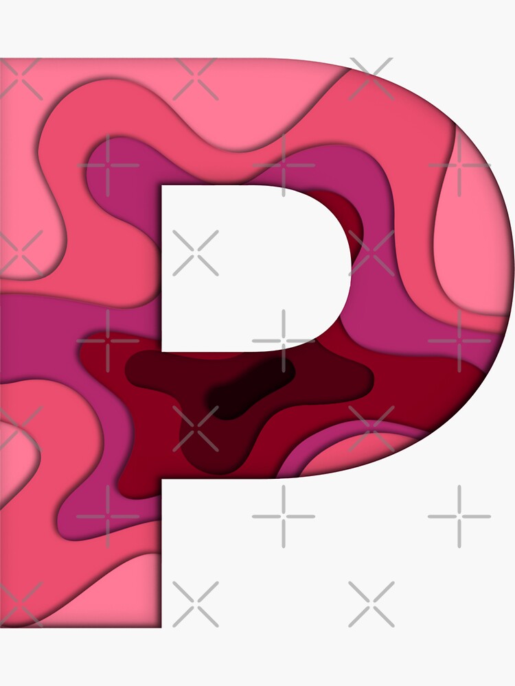 "3D Papercut Alphabet - P - Girly Pink" Sticker for Sale by ...