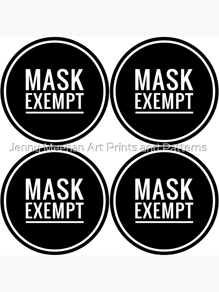 "Black and White Mask Exempt Stickers Pinbadges Disability Visibility ...