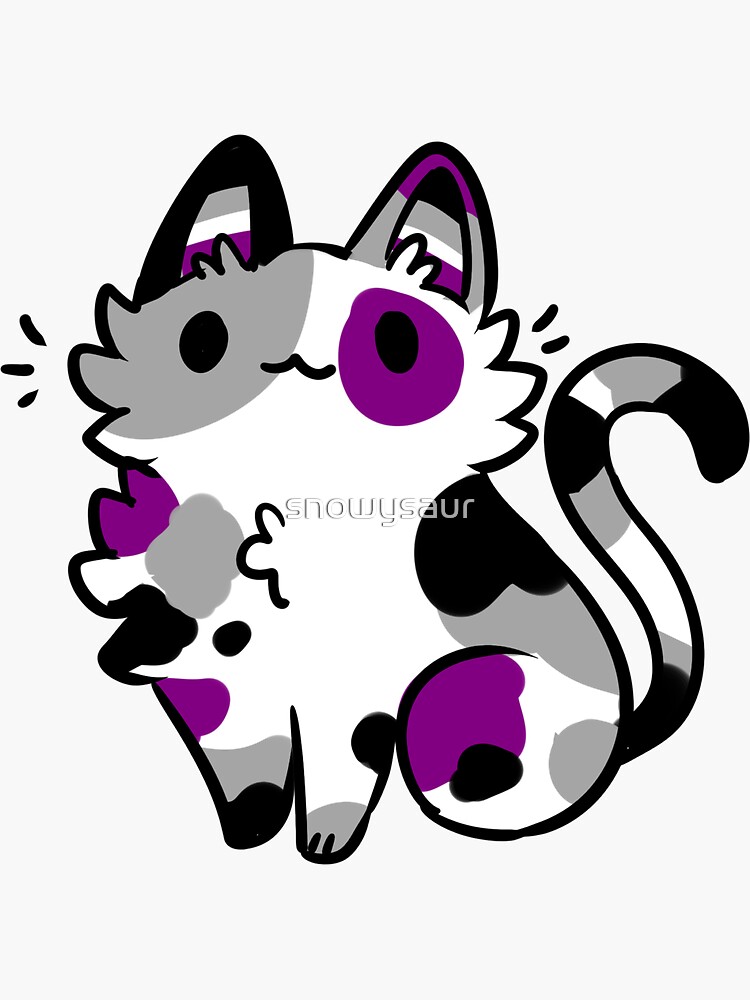 "asexual pride cat" Sticker for Sale by snowysaur | Redbubble