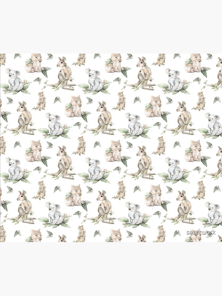 "Watercolour Australian Animals. Wombat, Koala, Quokka and Kangaroo ...