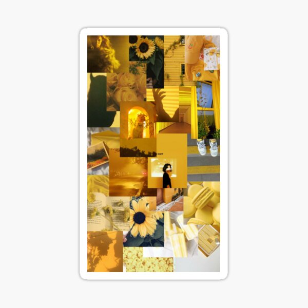 "Yellow collage " Sticker by galaxyartz | Redbubble