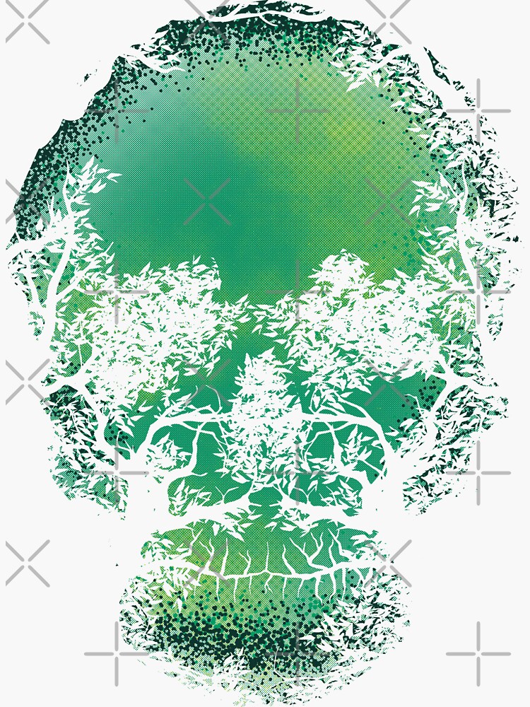 "Skull Forest" Sticker by RetroDivision | Redbubble