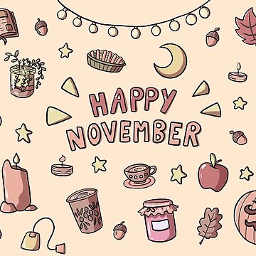 "Happy November aesthetic sticker sheet " Sticker by Juneasinjuly ...