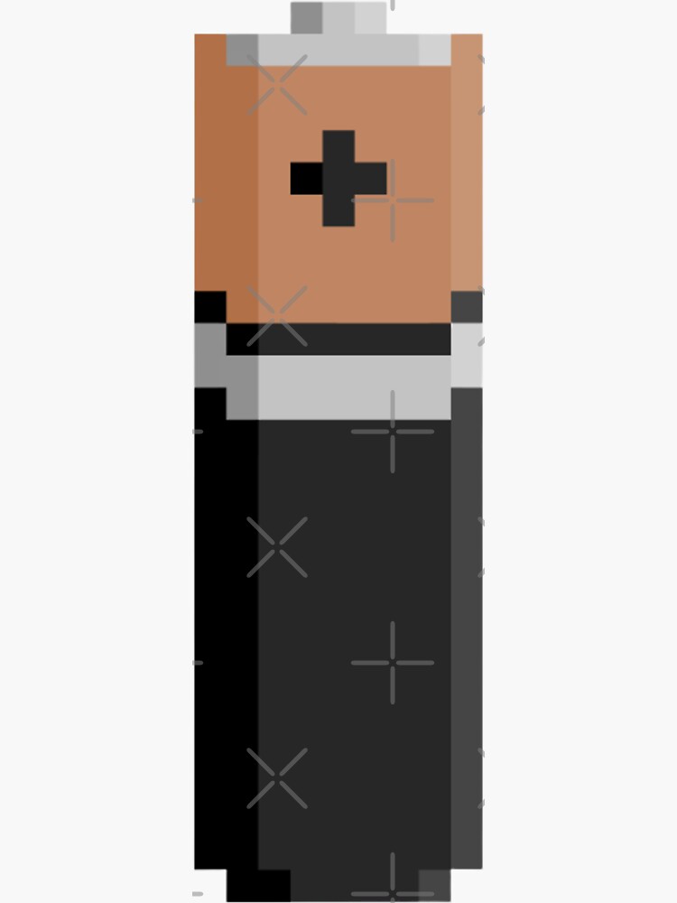 "Battery pixel art" Sticker for Sale by retro-muse | Redbubble