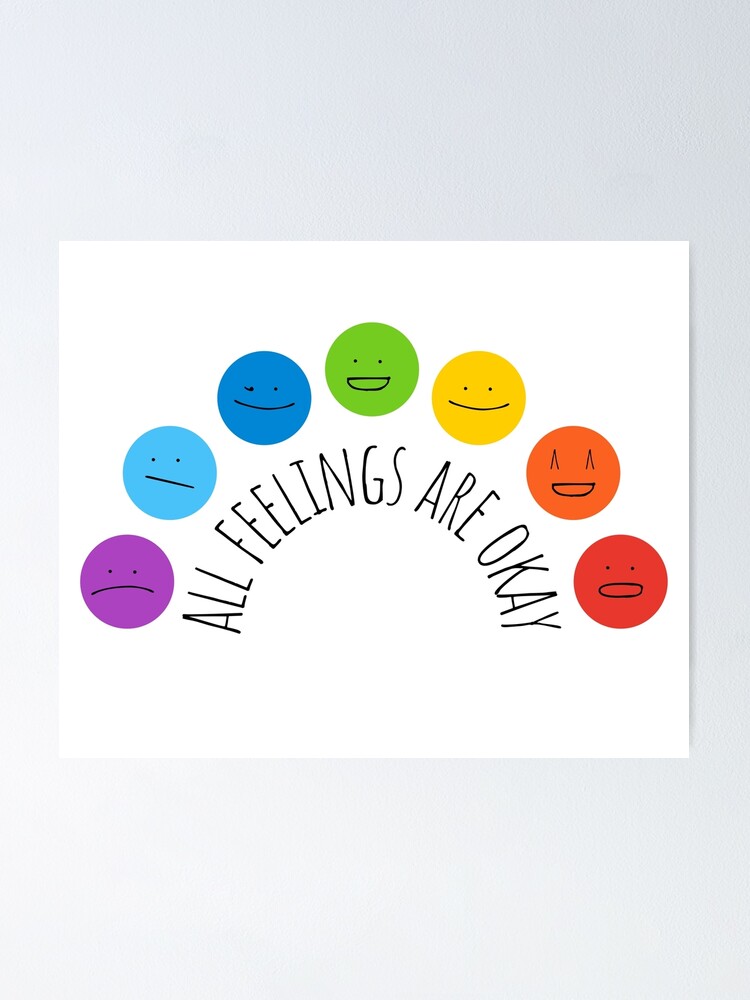 "All Feelings Are Okay - Emotions Wheel | Feelings Chart" Poster for ...