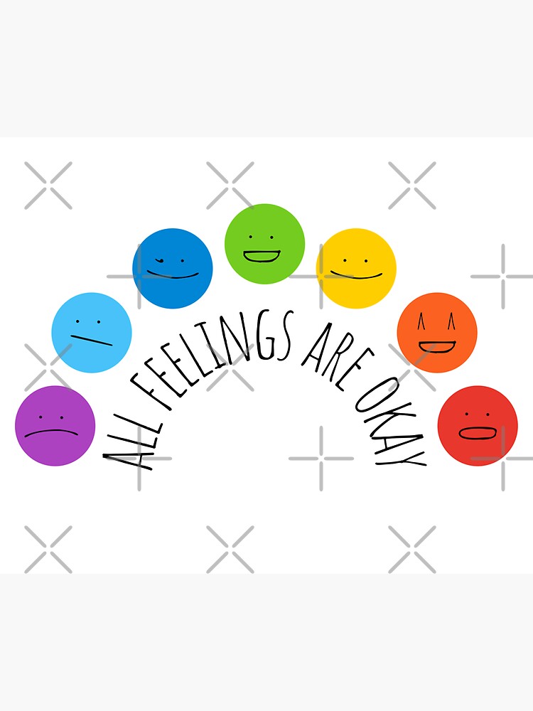 "All Feelings Are Okay - Emotions Wheel | Feelings Chart" Sticker for ...