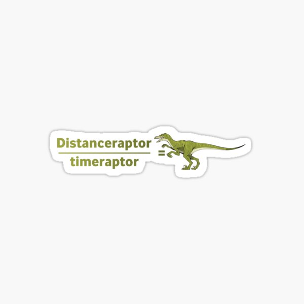 "Velociraptor Math - Funny Dinosaur Velocity Formula" Sticker for Sale ...