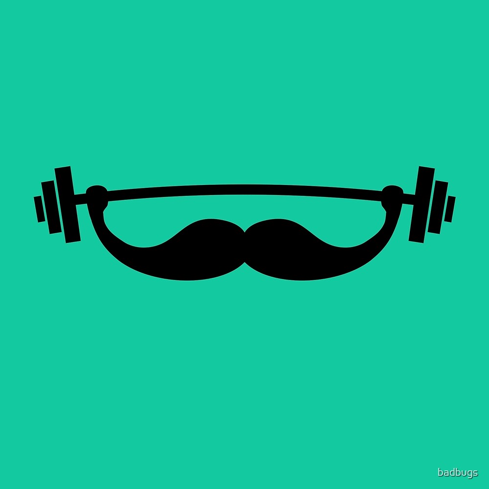 "Funny Fitness Mustache / Beard" by badbugs | Redbubble