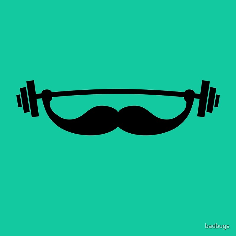 "Funny Fitness Mustache / Beard" by badbugs | Redbubble